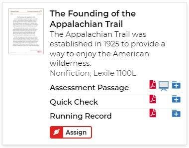 The Founding of the Appalachian Trail Benchmark Assessment Passage ...